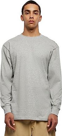 Urban Classics Homme Tall T Shirts Manches Longues Col Rond Uni Non Imprim&eacute; Grande Taille Long Coton, Gris (Grey 00111), 6Xl