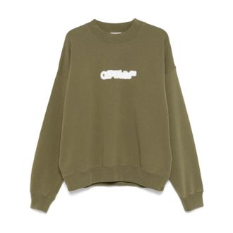 Off-white Gr&uuml;ner Arrow Sweatshirt Crew Neck Ribbed Trim - - Sweatshirts & Hoodies - Herren - Gr&uuml;n - M