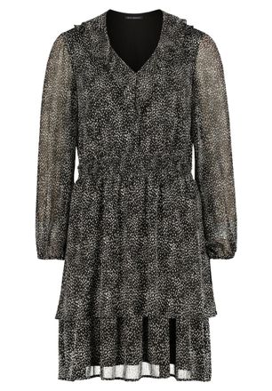 Cartoon Damen Chiffonkleid mit Stufen 44, Schwarz/Wei&szlig;