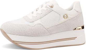 Queen Helena Sneakers Platform Turnschuhe mit Keilabsatz Casual Damen X32-20, Wei&szlig;, 37 EU