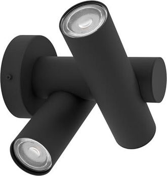 Eglo LED Wandleuchte au&szlig;en Fossignano, Au&szlig;enlampe mit schwenkbarem Spot, Au&szlig;enleuchte aus Aluminium in Schwarz, warmwei&szlig;, IP44