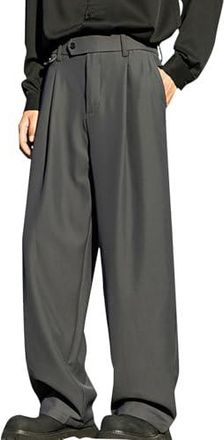 Generic Pantalon de jogging pour homme - Pantalon de loisirs pliss&eacute; - Coupe ample - Taille &eacute;lastique, gris, XL