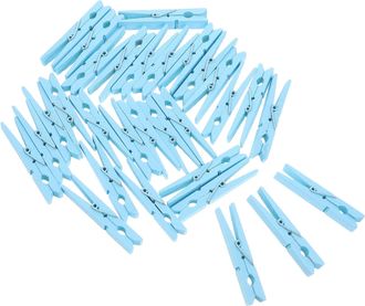 DOITOOL 30 St&uuml;ck Teiliges Holz-w&auml;scheklammern Himmelblau mit Starkem Halt f&uuml;r W&auml;scheleine Leicht und Praktisch zum Befestigen von Kleidung und Bettw&auml;sche bei 