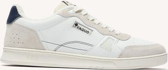 Faguo Baskets en cuir blanc et bleu marine