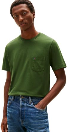 Tommy Hilfiger Men Essential Solid Pocket Tee MW0MW37283 S/S T-Shirt, Gr&uuml;n, XXL, Gr&uuml;n (Mountain Pine), XXL