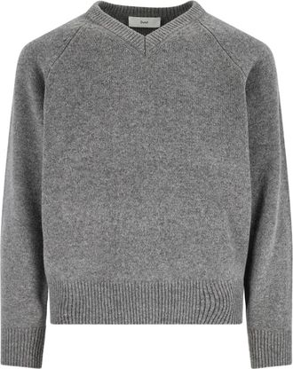 Dunst pull en laine à col v - Gris