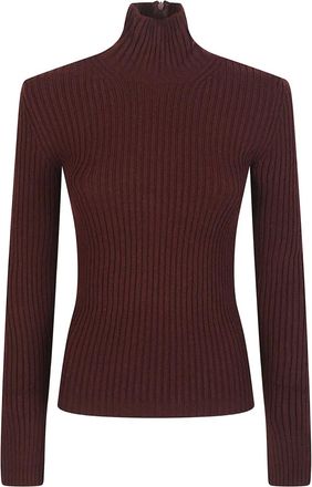 Max Mara pull côtelé à col roulé - Marron