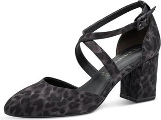 Tamaris Femme Damen Pump with Strap 1-24414-41 Escarpins, Gris léopard, 42 EU