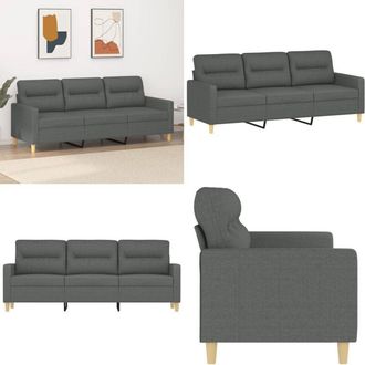vidaXL 3-Sitzer-Sofa Dunkelgrau 180 cm Stoff - 3-Sitzer-Sofa - Wohnlandschaft - Grau Sofa - Couchtisch - Gemütliches Sofa - Home & Living