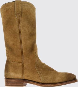 Jil Sander Cowboystiefel aus Wildleder von mit runder Kappe und doppelten Zuglaschen