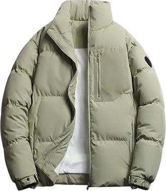 Generic Doudoune homme zipp&eacute;e, manteau chaud matelass&eacute; dhiver, v&ecirc;tements dext&eacute;rieur isolants pour homme, vert, taille XL