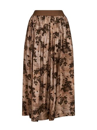 Uma Wang Womens Skirt Moulay Gillian Beige Floral Viscose