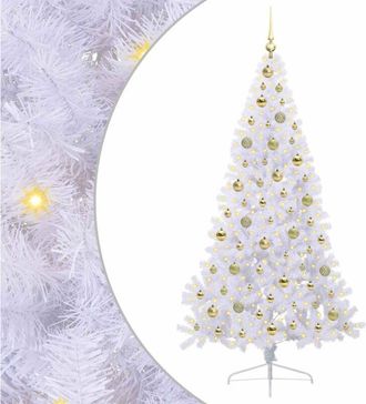 vidaXL K&uuml;nstlicher Weihnachtsbaum Wei&szlig; 180 cm PVC und Stahl vidaXL