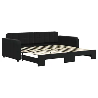 vidaXL Vidaxl Divano Letto Con Letto Estraibile Nero 90x190 Cm In Velluto