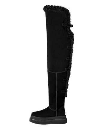 sacai x Ugg Black Over The Knee Sheepskin Boots 2025 Size 40