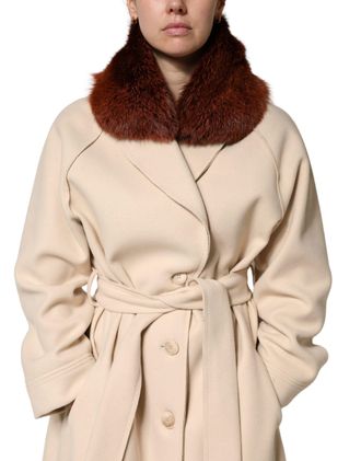 Dolce & Gabbana Brown Mink Fur Collar Women Neck Wrap 60cm X 14cm Scarf