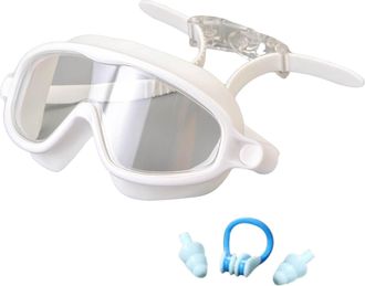 Generic Schwimmbrillen-Set, Schwimmbrille, Nasenclip, Ohrst&ouml;psel, 3-teilig, Kinder, gro&szlig;er Rahmen, wasserdicht und beschlagfrei, Schwimmbrille 2025, Sommer, W