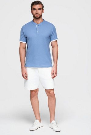 Ombre Poloshirt Poloshirt f&uuml;r M&auml;nner ohne Kragen
