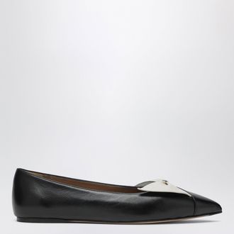 Ferragamo Soft Ballerinas mit Schleife Schwarz/Mascarpone