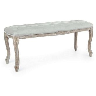 BIZZOTTO Bizzotto - Banc capitonn&eacute; 110x36x47 cm effet velours gris clair - medila