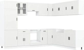 vidaXL 14-tlg. K&uuml;chenschrank-Set Porto Wei&szlig; Holzwerkstoff Vidaxl