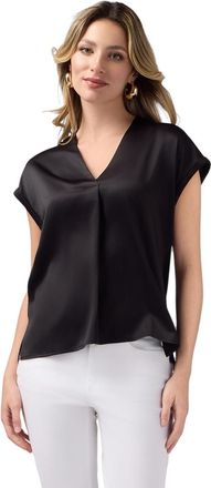 Oltre Zweistoff-T-Shirt mit V-Ausschnitt Schwarz S Spring Summer 25