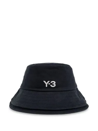 Yohji Yamamoto bob à logo imprimé - Noir