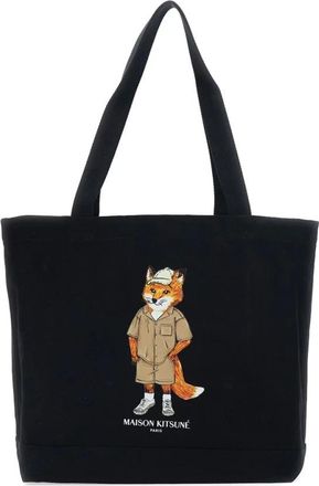 Maison Kitsun&eacute; Homme, Sacs, Noir, Taille: ONE Size Tote Bag