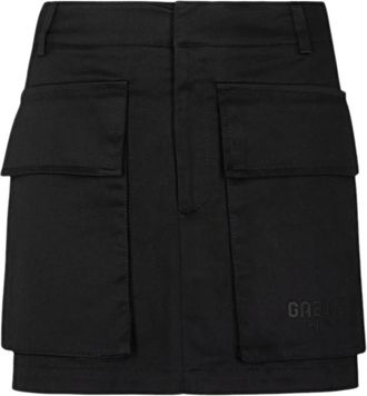 Ga&euml;lle Paris Femme, Jupes, Noir, Taille: 38 FR Mini Jupe en Coton avec Application Logo