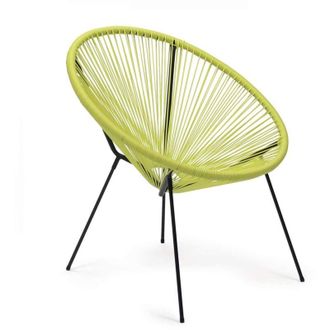 Mobili Rebecca Mobili Rebecca - Gartensessel Rebecca Mobili Nakhla 80x70x76 Stahl pe Gelb Schwarz Vintage
