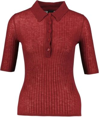 BOSS Damen Strickpoloshirt mit Wolle C_FUGANO