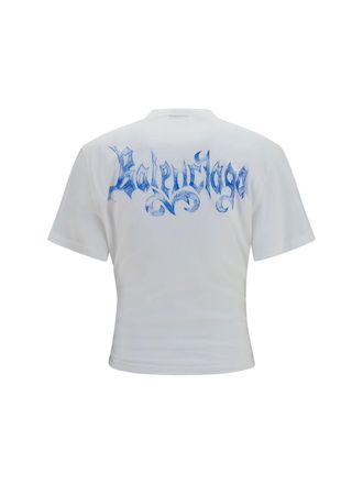 Balenciaga Womens T-Shirt Sketchy Full White Cotton Top