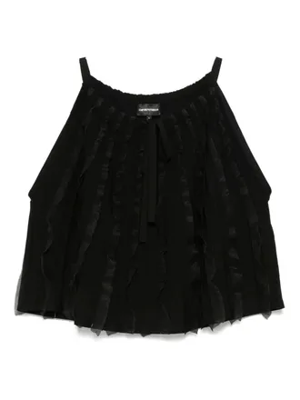 Emporio Armani Top mit R&uuml;schen - Schwarz