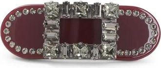 Roger Vivier Haarschmuck - Dark Bordeaux Acetate Tres Strass Hair Clip - Gr. unisize - in Bordeaux - für Damen