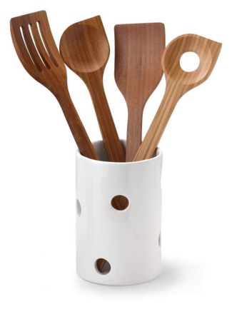 Continenta Keramik Utensilienbeh&auml;lter, K&uuml;chen-Utensilienhalter, Beh&auml;lter f&uuml;r K&uuml;chenhelfer Aufbewahrung, Gr&ouml;&szlig;e: &Oslash; 10,5 x 15,5 cm (ohne Inhalt)