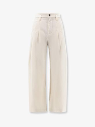 Brunello Cucinelli Baggy Wrinkled wool and cotton trousers - BRUNELLO CUCINELLI - gender_Woman