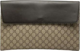 Gucci Pre-owned Vintage Canvas Clutch - Femme - Pre-owned - Beige - Taille: ONE Size