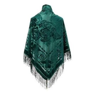 Generic Poncho Femme Hiver Chaud Chale Femme Hiver Chaud Cape Femme Pour la ville Ch&acirc;le Velours Jacquard Carr&eacute; R&eacute;tro Franges Style Qipao Tr&egrave;s