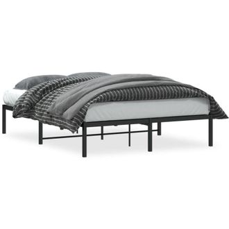 Les Tendances Cadre de lit m&eacute;tal noir 135x190
