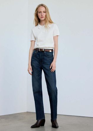 Mango Pull coton polo blanc - Femme - XXS - MANGO