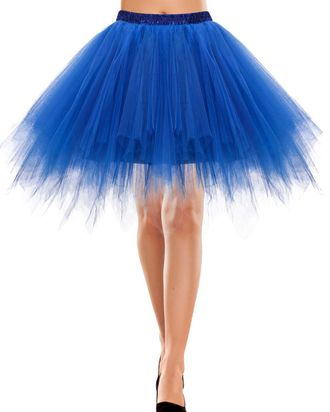 Bbonlinedress Tutu Damen T&uuml;ll Rock T&uuml;llrock 50er 80er Kurz Ballet Tanzkleid Unterr&ouml;cke Trachtenr&ouml;cke Zubeh&ouml;r f&uuml;r Frauen Retro Petticoat Minirock Ballett Tanzkleid R