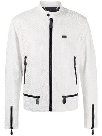 Philipp Plein veste &agrave; zip contrastante - Blanc