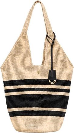 Anine Bing Femme, Sacs, Beige, Taille: ONE Size Leah Stripes Hobo Raphia