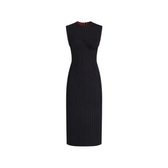 Dolce & Gabbana Nadelstreifen-Wollkleid - - Dresses - Damen - Schwarzk - L