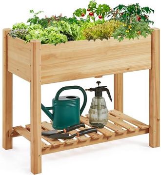 Yaheetech Hochbeet mit Ablageboden, Fr&uuml;hbeet Kr&auml;uterbeet Pflanzk&uuml;bel Gem&uuml;sebeet f&uuml;r Garten/Terrasse/Balkon, 86 x 46 x 76 cm
