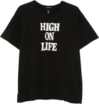 R13 Homme, Tops, Noir, Taille: XL T-shirt imprim&eacute; slogan