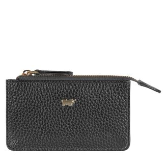 Braun Büffel Schlüsseletui aus feingenarbtem Rindsleder ASTI - Geräumige Schlüsseltasche mit Reißverschluss und 2 Schlüsselringen - Edles Schwarz