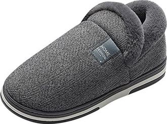 Generic Chaussons en peluche pour homme et femme - Confortables - Ferm&eacute;s - Chaussons dhiver doubl&eacute;s en peluche - Pantoufles moelleuses - Pour lext&eacute;rieur et li