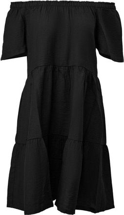 QS by s.Oliver Minikleid Kleid Viskosemix-Kleid mit Carmenausschnitt