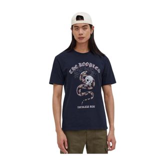 The Kooples Grafik-T-Shirt mit Schlangensch&auml;del - - Tops - Herren - Blau - XL